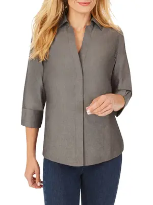 Foxcroft Foxcroft Taylor Fitted Non-iron Shirt Charcoaldnu