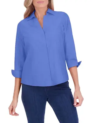 Foxcroft Foxcroft Taylor Fitted Non-iron Shirt Cornflower