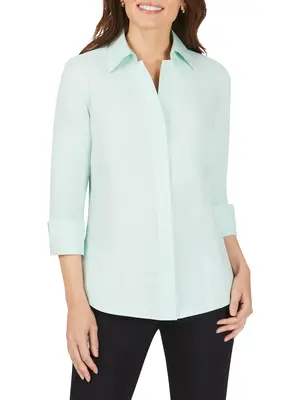 Foxcroft Foxcroft Taylor Fitted Non-iron Shirt Creme De Mint