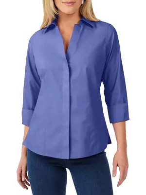 Foxcroft Foxcroft Taylor Fitted Non-iron Shirt Dark Chambray
