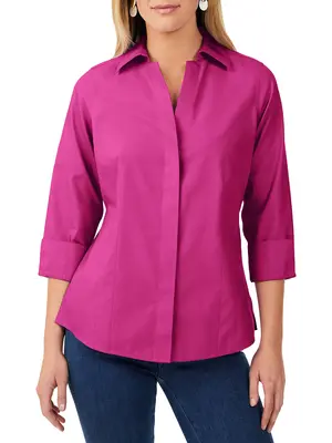 Foxcroft Foxcroft Taylor Fitted Non-iron Shirt Fuchsia