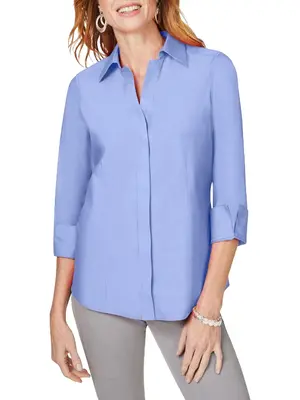 Foxcroft Foxcroft Taylor Fitted Non-iron Shirt Iris Bloom