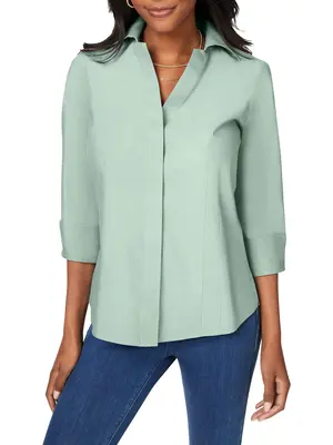 Foxcroft Foxcroft Taylor Fitted Non-iron Shirt Jade Gem