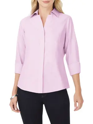 Foxcroft Foxcroft Taylor Fitted Non-iron Shirt Lilac Bloom