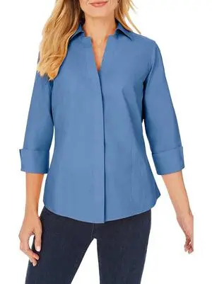 Foxcroft Foxcroft Taylor Fitted Non-iron Shirt Mountain Blue