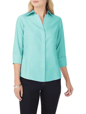 Foxcroft Foxcroft Taylor Fitted Non-iron Shirt Oceanside