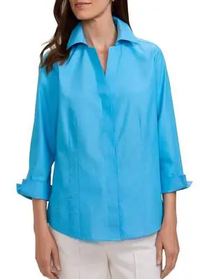Foxcroft Taylor Fitted Shirt Riviera Blue