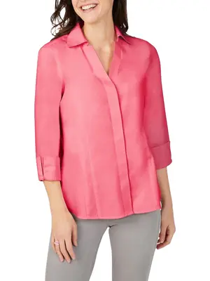 Foxcroft Foxcroft Taylor Fitted Non-iron Shirt Rose Red