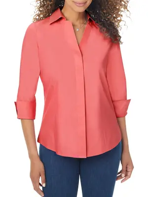 Foxcroft Foxcroft Taylor Fitted Non-iron Shirt Scarlet Flame