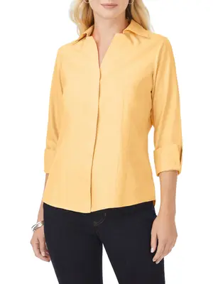 Foxcroft Foxcroft Taylor Fitted Non-iron Shirt Warm Sun