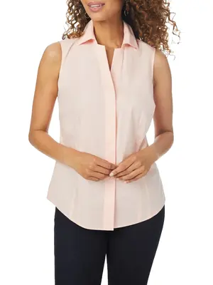 Foxcroft Foxcroft Taylor Non-iron Sleeveless Shirt Pink Sugar