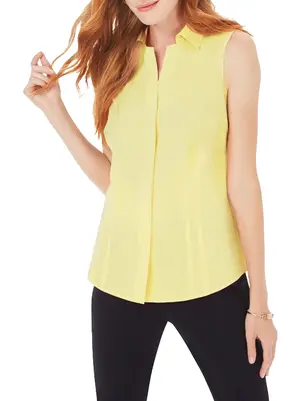 Foxcroft Foxcroft Taylor Non-iron Sleeveless Shirt Sunlight