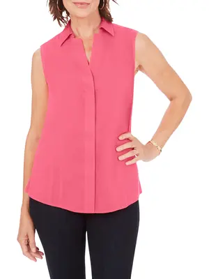 Foxcroft Foxcroft Taylor Non-iron Sleeveless Shirt Think Pink