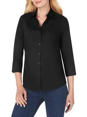 Foxcroft Foxcroft Mary Button-Up Blouse Black
