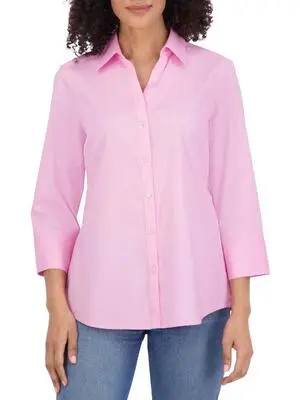 Foxcroft Foxcroft Mary Button-Up Blouse Bubblegum