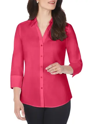 Foxcroft Foxcroft Mary Button-Up Blouse Geranium