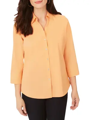 Foxcroft Foxcroft Mary Button-Up Blouse Mellow Melon