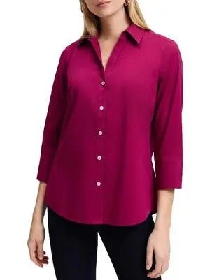 Foxcroft Foxcroft Mary Button-Up Blouse Sangria