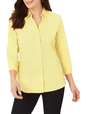 Foxcroft Foxcroft Mary Button-Up Blouse Sunlight