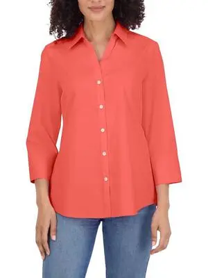 Foxcroft Foxcroft Mary Button-Up Blouse Tangerine
