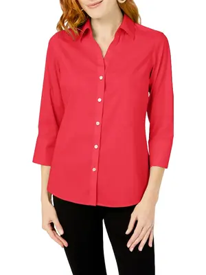 Foxcroft Foxcroft Mary Button-Up Blouse Watermelon