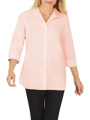 Foxcroft Foxcroft Pandora Non-Iron Cotton Shirt Cloud Coral
