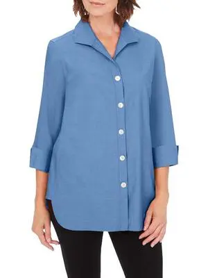 Foxcroft Foxcroft Pandora Non-Iron Cotton Shirt Cornflower