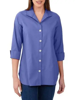 Foxcroft Foxcroft Pandora Non-Iron Cotton Shirt Dark Chambray