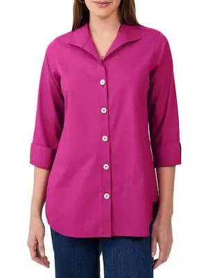 Foxcroft Foxcroft Pandora Non-Iron Cotton Shirt Fuchsia