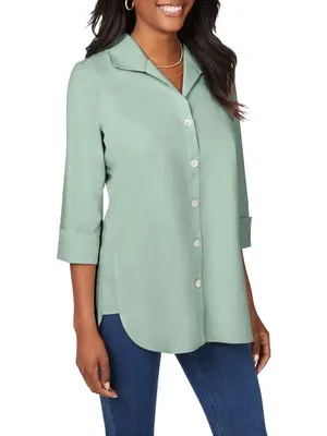 Foxcroft Foxcroft Pandora Non-Iron Cotton Shirt Jade Gem