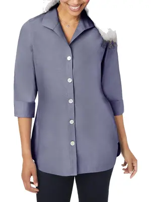Foxcroft Foxcroft Pandora Non-Iron Cotton Shirt Midnight Sky