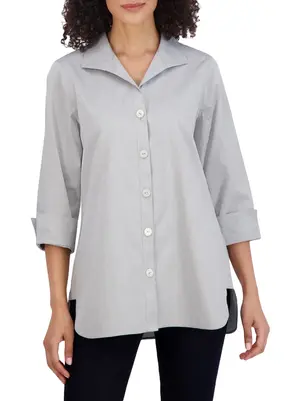 Foxcroft Foxcroft Pandora Non-Iron Cotton Shirt Silver