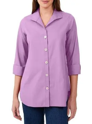 Foxcroft Pandora Non-iron Cotton Shirt - Soft Violet