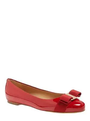 FERRAGAMO FERRAGAMO Varina Ballerina Flat Red