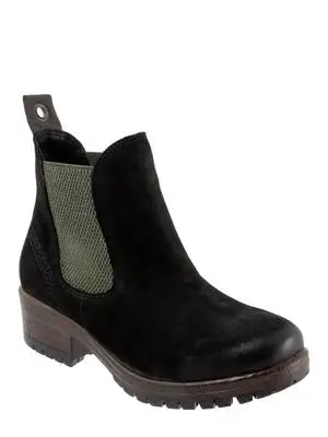 BUENO Florida Chelsea Boot - Black Nubuck/ Khaki