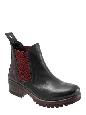 BUENO Florida Chelsea Boot - Black/ Red Knit