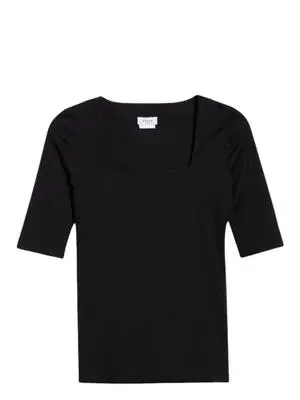 Akris Square Neck Jersey T-shirt - Black
