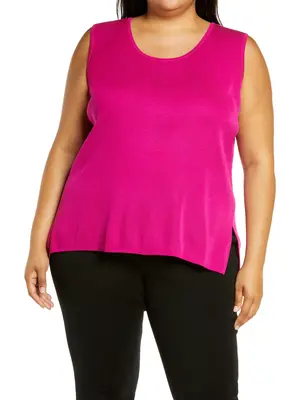Ming Wang Ming Wang Scoop Neck Tank Cerise