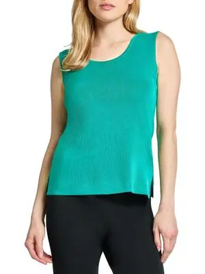 Ming Wang Scoop Neck Tank - Emerald Awe
