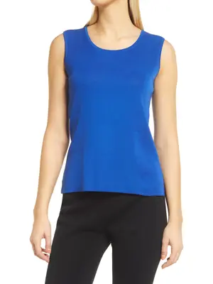 Ming Wang Ming Wang Scoop Neck Tank Ocean Blue