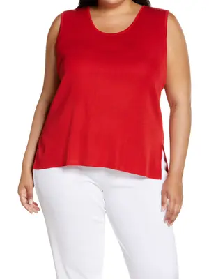 Ming Wang Ming Wang Scoop Neck Tank Ruby Red