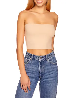 Susana Monaco Susana Monaco Core Crop Tube Top Parchment