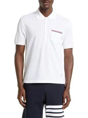 Thom Browne Pocket Polo - 100 - White