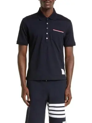 Thom Browne Pocket Polo - 415 - Navy