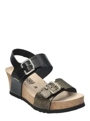Mephisto Lissandra Platform Wedge Sandal - Black Condor