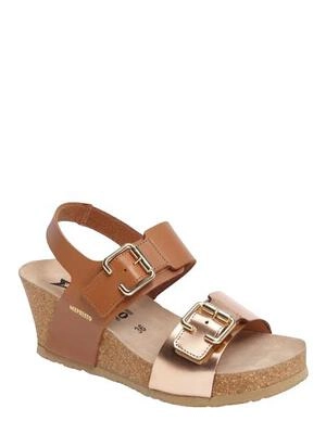 Mephisto Lissandra Platform Wedge Sandal Camel Leather