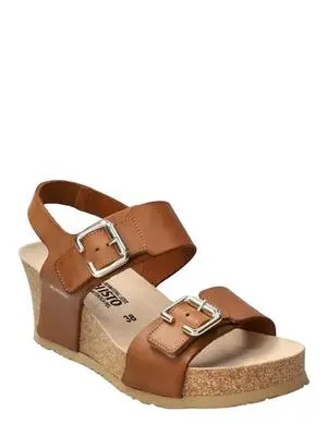 Mephisto Lissandra Platform Wedge Sandal Camel