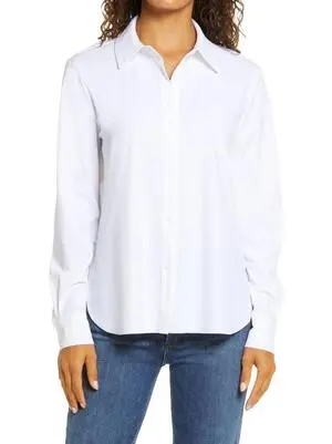 Lyssé Essentials Connie Slim Fit Button-up Shirt - White