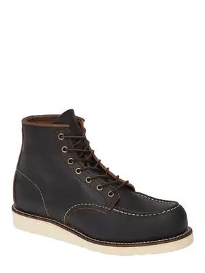 Red Wing 6-inch Moc Toe Boots Black Prairie Leather