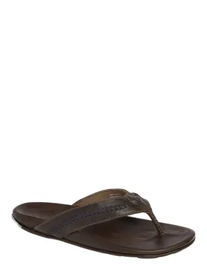 Olukai OluKai Mea Ola Flip Flop Dark Shadow/ Mustang Leather